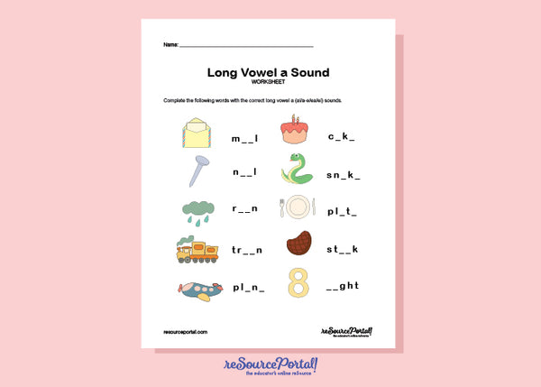 Long Vowel a Words – Resource Portal Shop